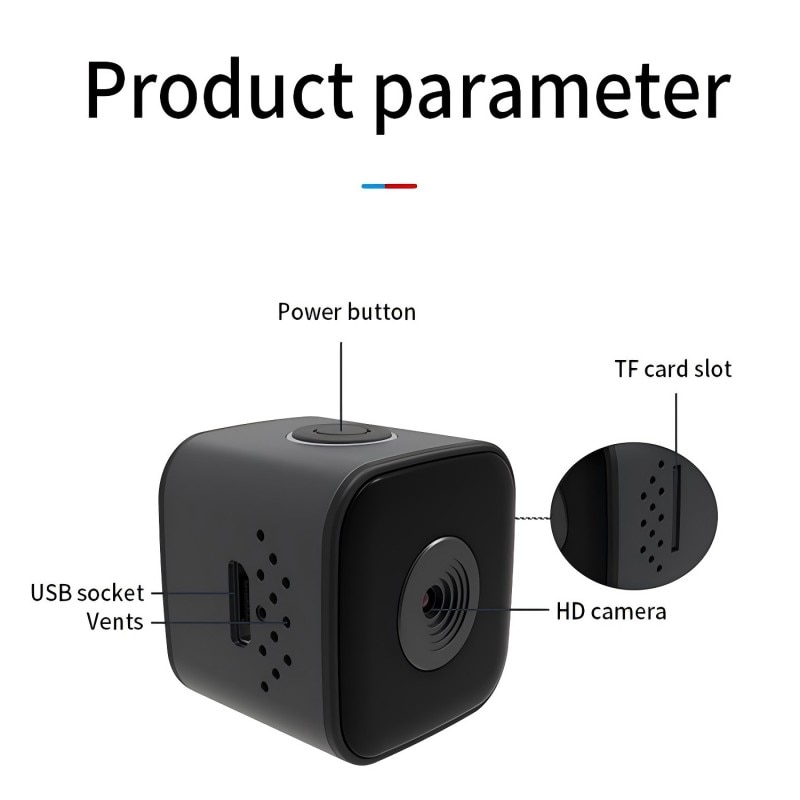 Camera de supraveghere Xenco SQ28 Mini, 1080P, etui impermeabil ...