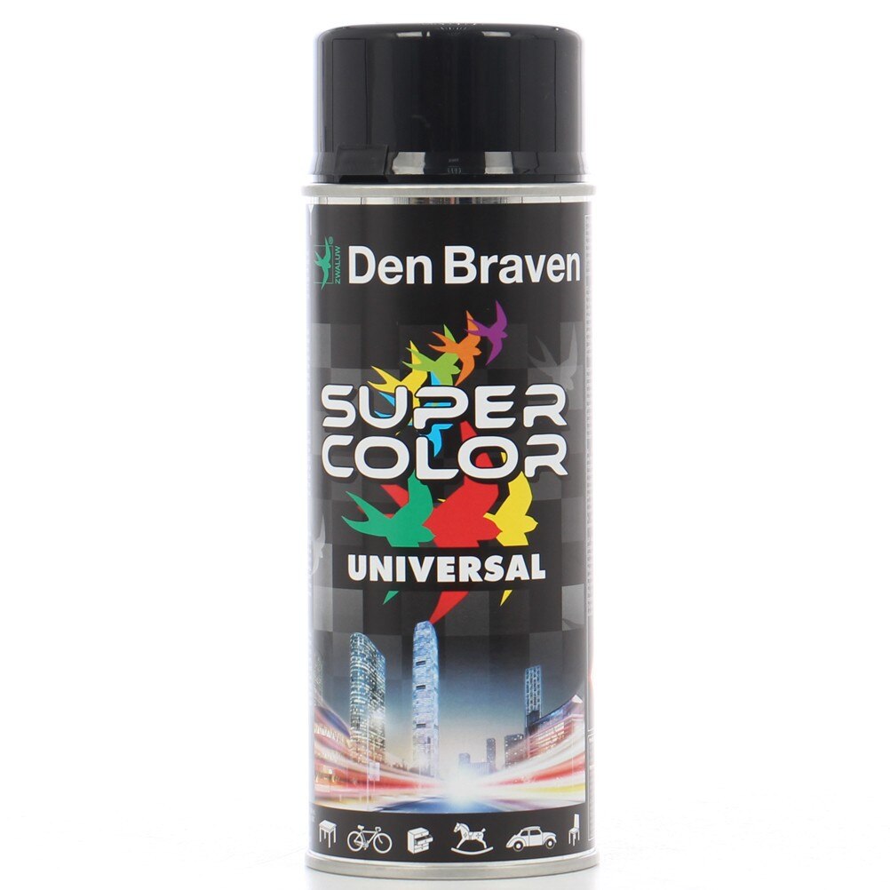 Spray retus universal Den Braven, RAL 9005 negru intens, 400 ml ...