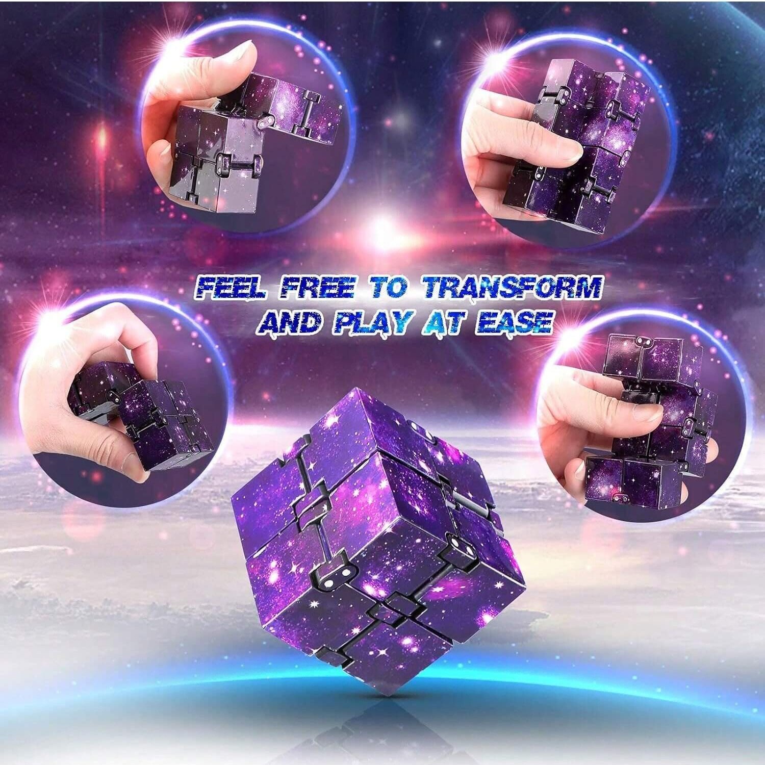 Cub infinit fidget cu rulmenti metalici, violet, pentru 3 ani+ - eMAG.ro