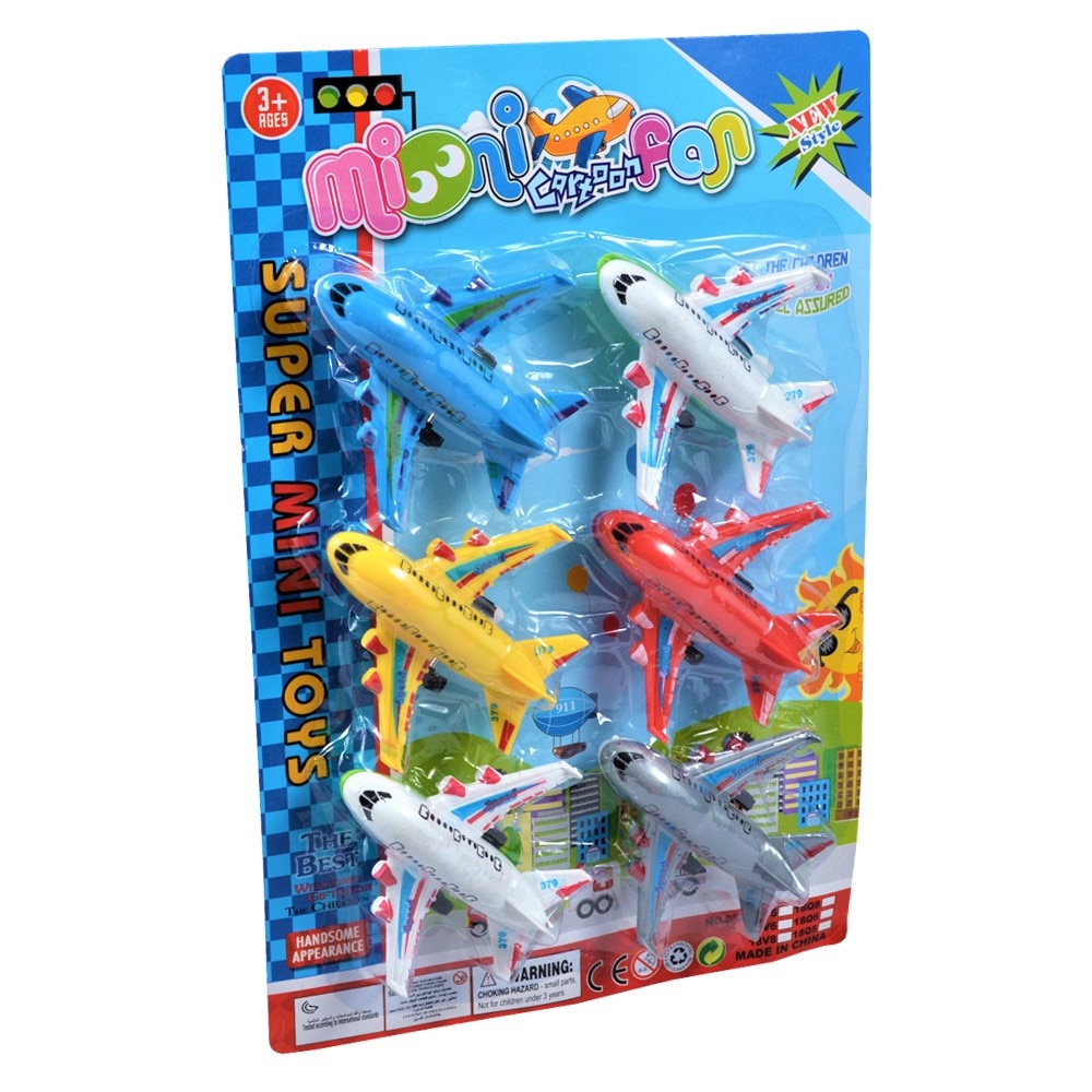 Avioane pasageri, set de 6, jucarie avioane, 6 x avion jucarie, plastic ...