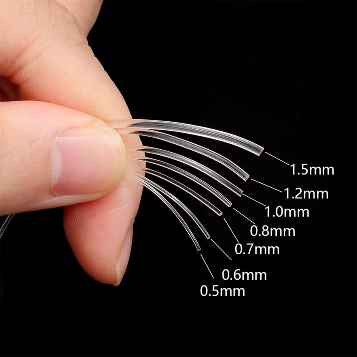 Set de fire elastice transparente, 3 role, 0.5mm/0.6mm/1.0mm, 18/10/5m ...