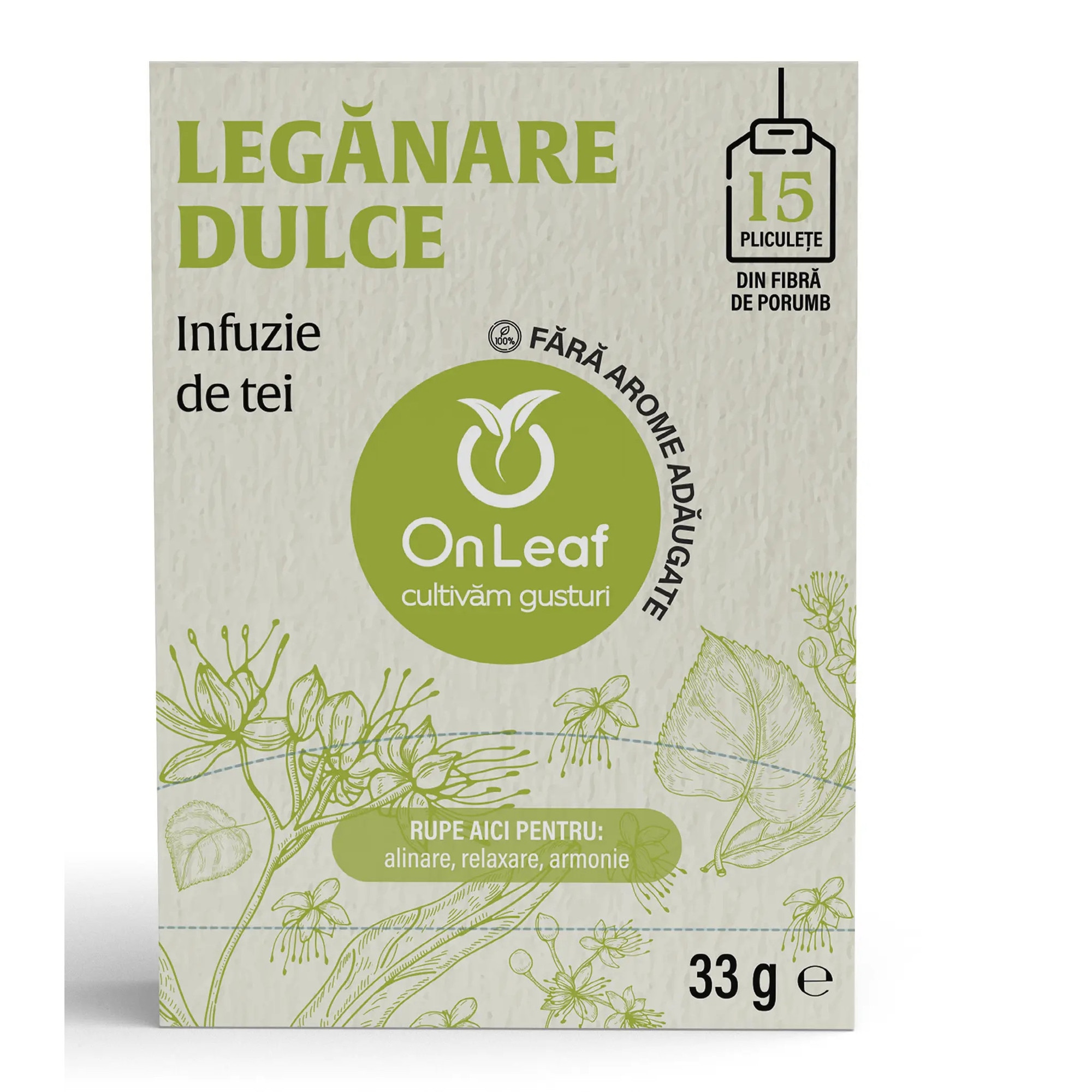 Ceai de Tei, OnLeaf, 15 pliculete, 33g - eMAG.ro