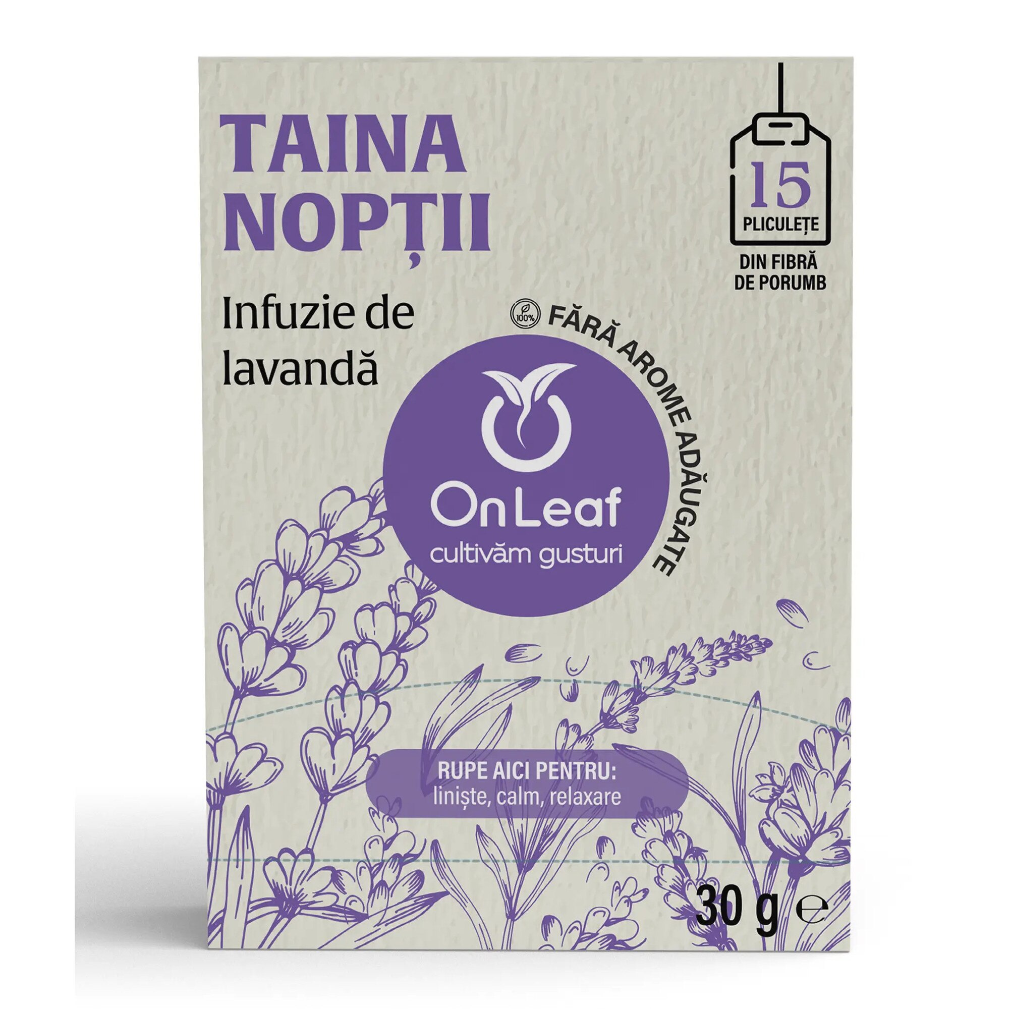 Ceai de Lavanda, OnLeaf, 15 pliculete, 30g - eMAG.ro