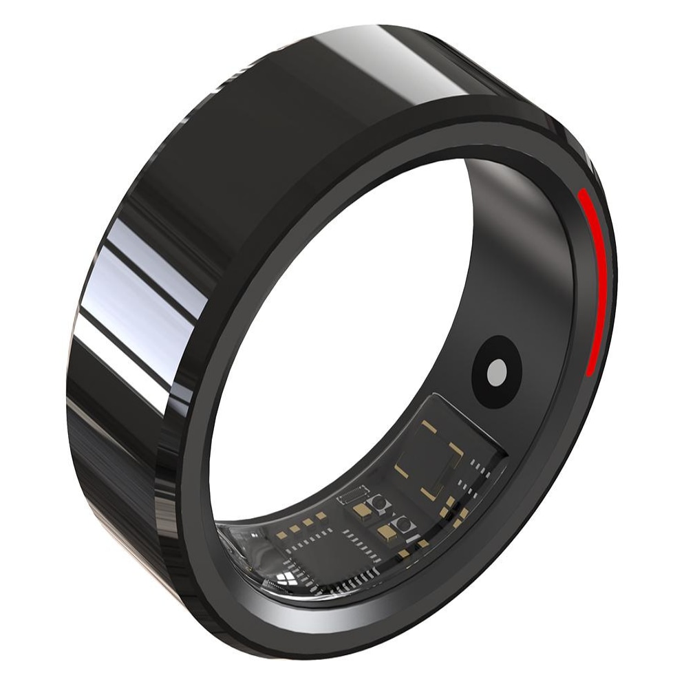 Inel smart premium, aliaj titan, negru, fitness, ritm cardiac ...