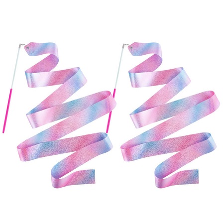 Panglici de dans, set de 2 panglici de gimnastica curcubeu pentru ...