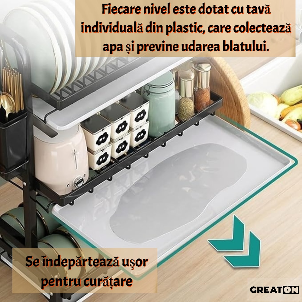 Scurgator vase, GREATON, 3 Niveluri, Multifunctional, Tavi din plastic ...