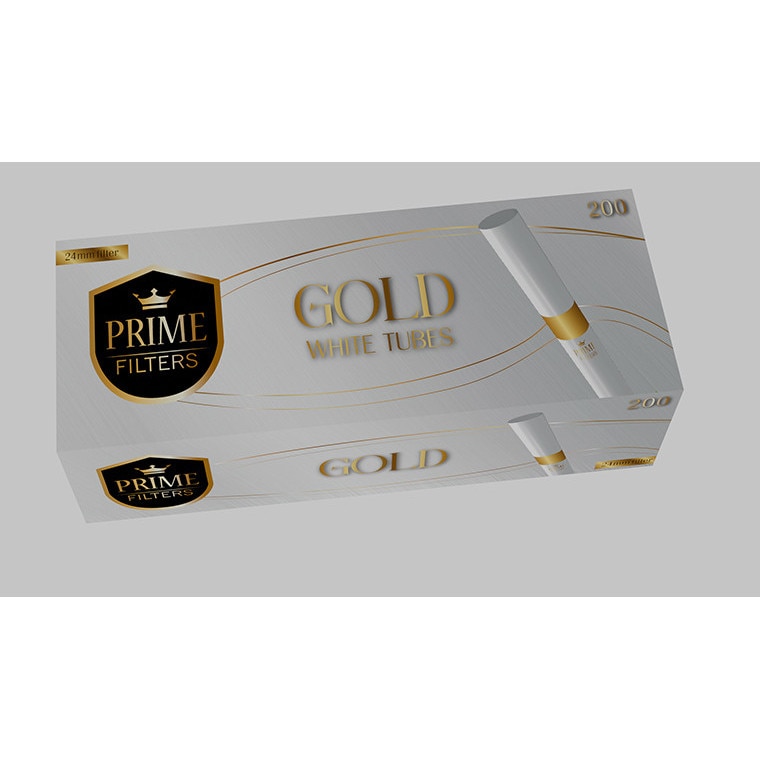 Prime Filters Gold Tuburi tigarete cu filtru 24mm alb cu inel auriu ...