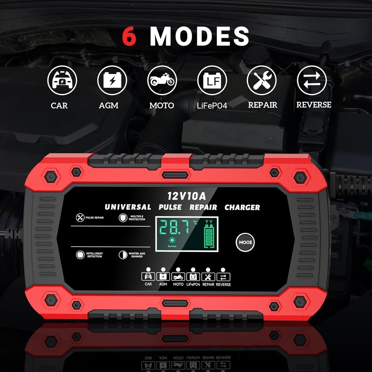 Starter auto multifunctional, 6 moduri, Incarcare rapida, 12V/10A ...