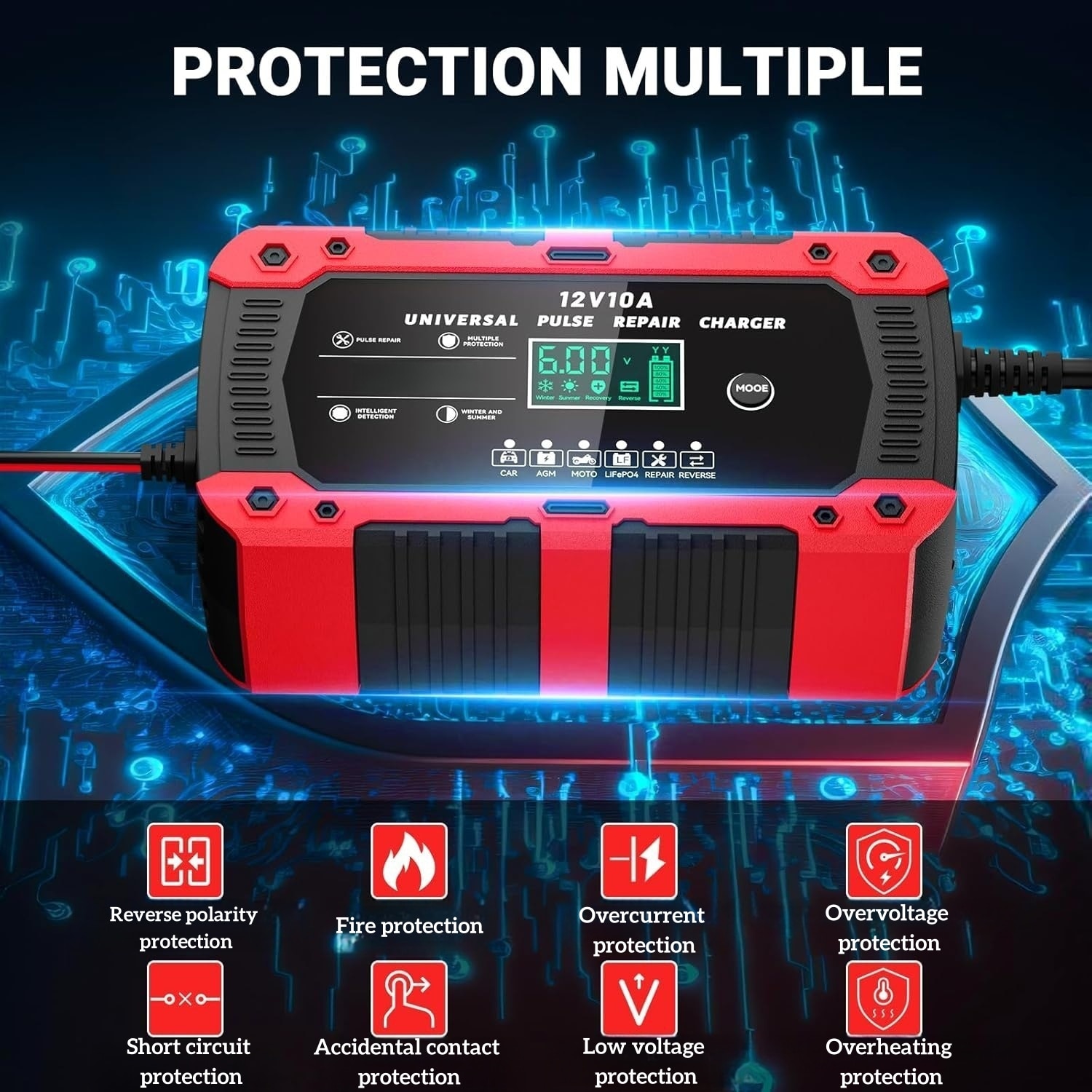 Starter auto multifunctional, 6 moduri, Incarcare rapida, 12V/10A ...