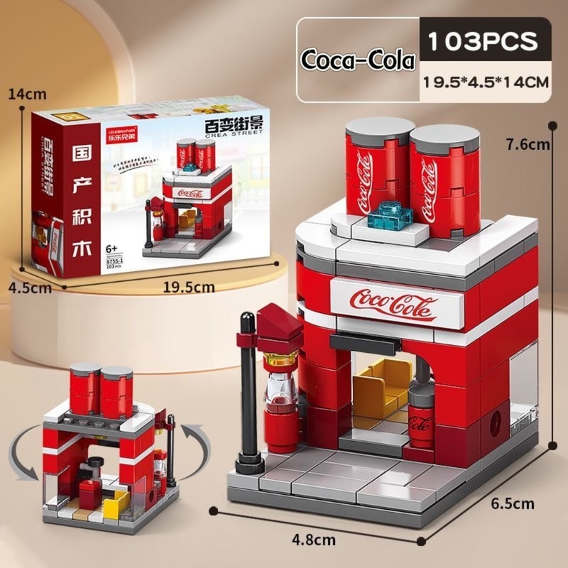 Set de blocuri de constructie, Coca-Cola Cottage, 103 piese, multicolor ...