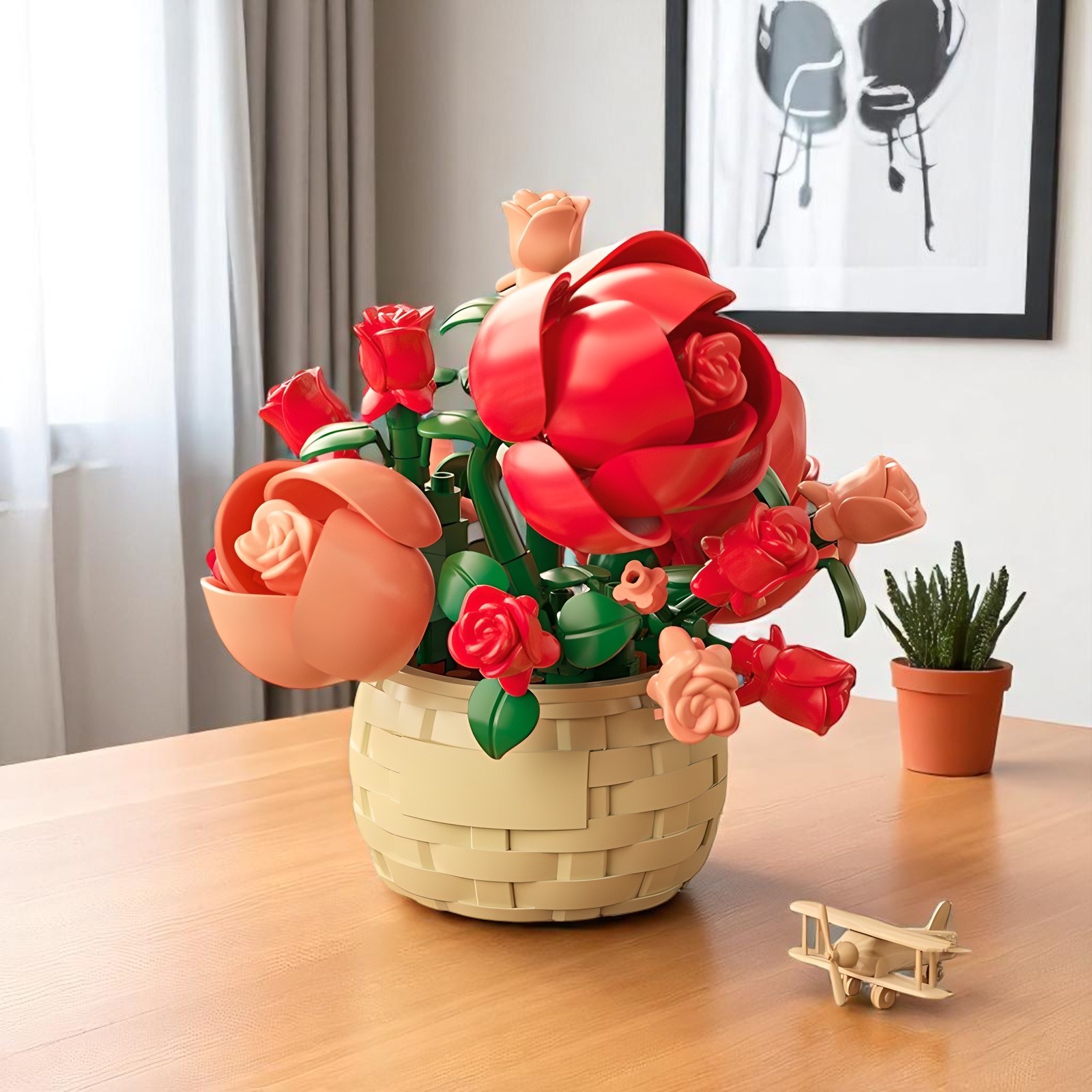 Mini blocuri de constructie in forma de floare, jucarii cu flori ...