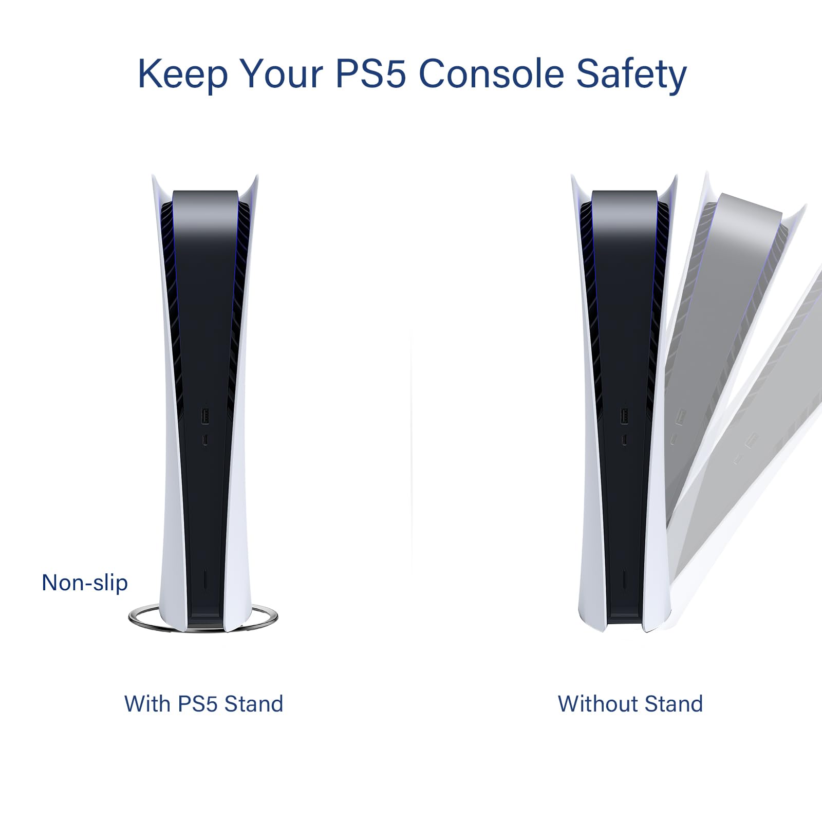 Suport vertical PS5 Slim, design minimalist, baza antiderapanta ...