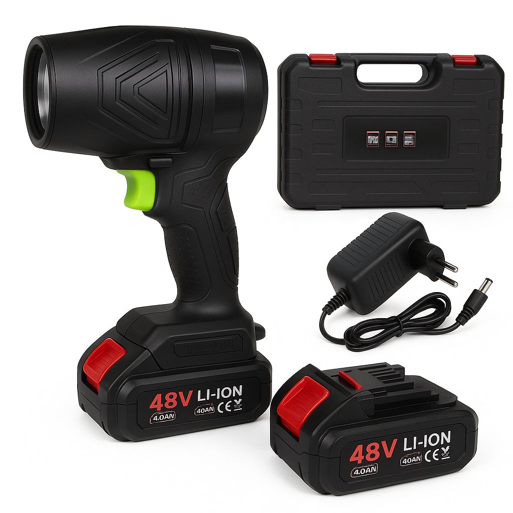 Suflanta Aer, 1000 W, 2 x Baterie 48 V, 150000RPM, Acumulatori Inclusi ...