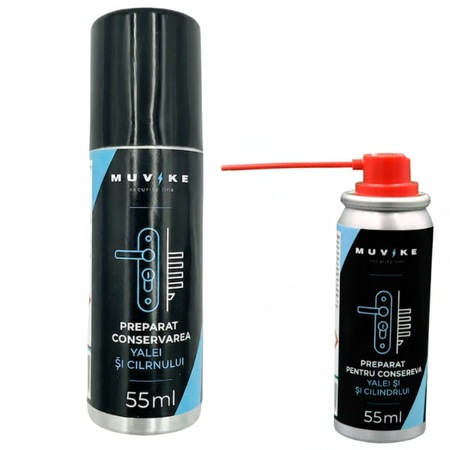 Spray de intretinere pentru incuietori, Muvike, 55 ml, set cu tub ...