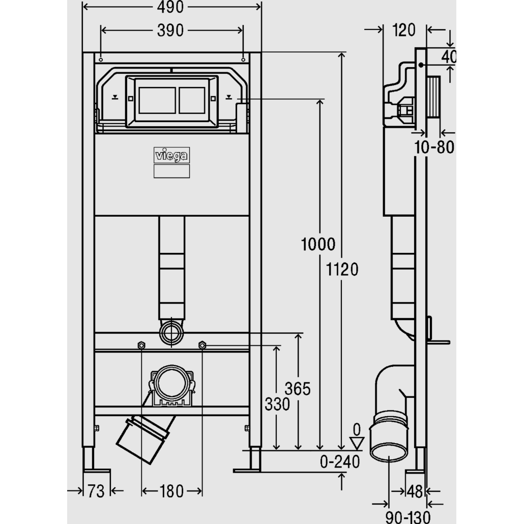 Cadru WC Viega Prevista Dry, cu buton - eMAG.ro