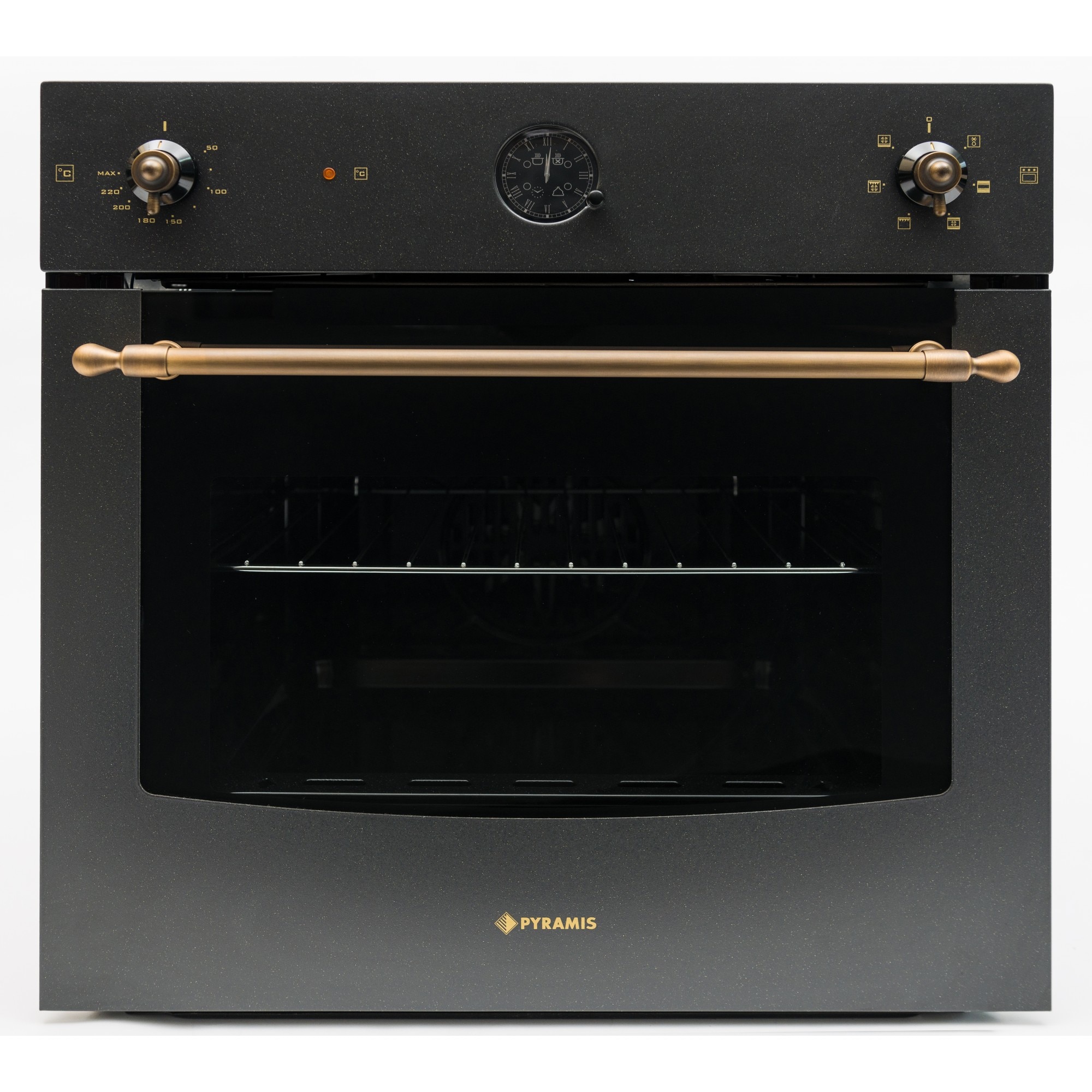 Pachet cuptor electric si plita gaz Pyramis Rustic Grafit - eMAG.ro