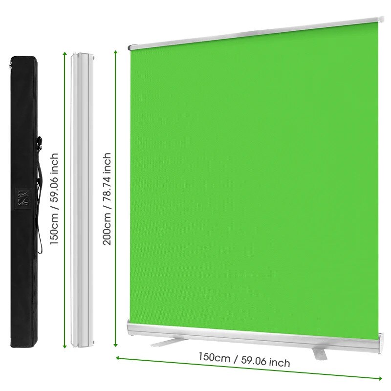 Ecran verde pentru fotografie, 150x200cm, material dacron, instalare ...