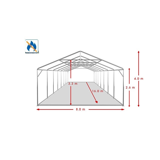 Cort evenimente 8x16m, Professional, PVC ignifug alb - eMAG.ro