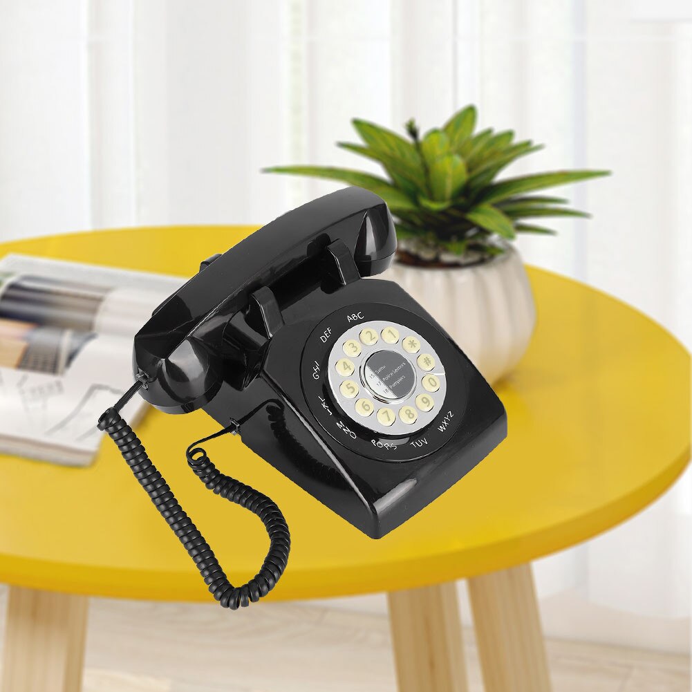 Telefon fix retro vintage, ABS, negru - eMAG.ro