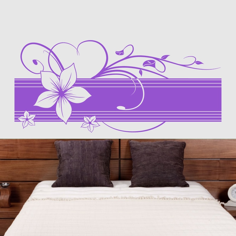 Sticker Decorativ - SMAER - FLORAL ROMANTIC - 120cm x 50cm - Violet ...