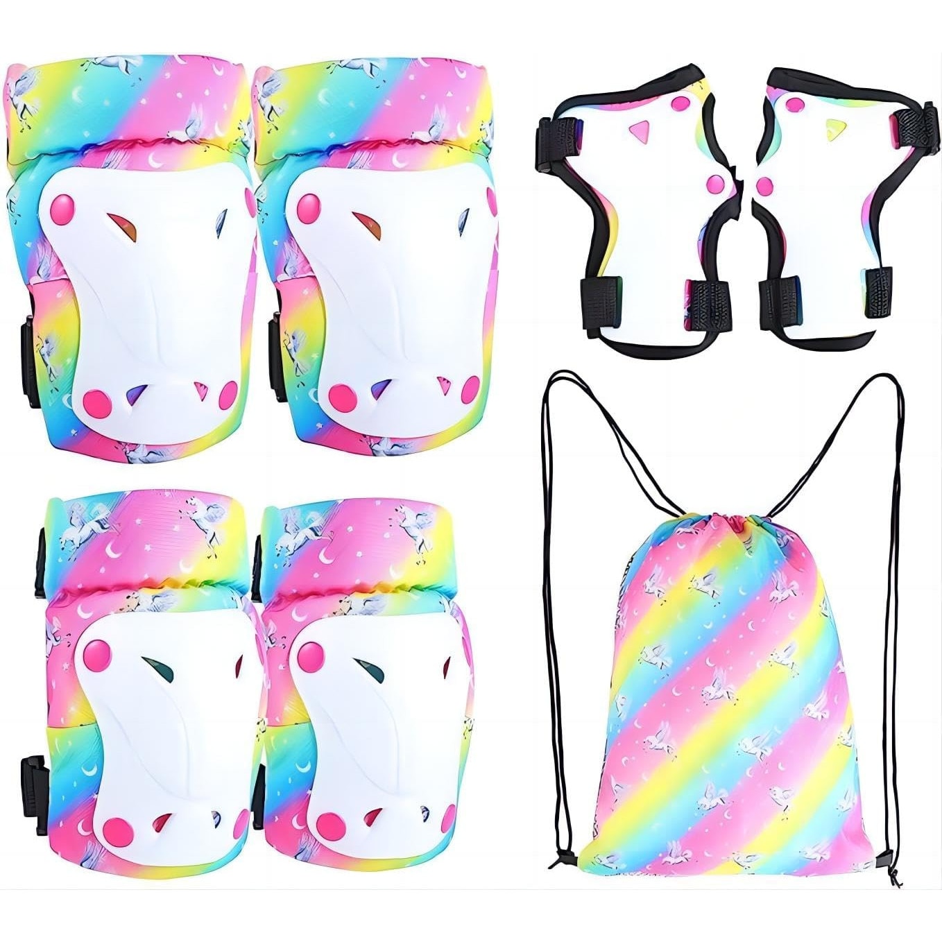 Set de protectie pentru copii, 6 in 1, genunchiere si cotiere ...