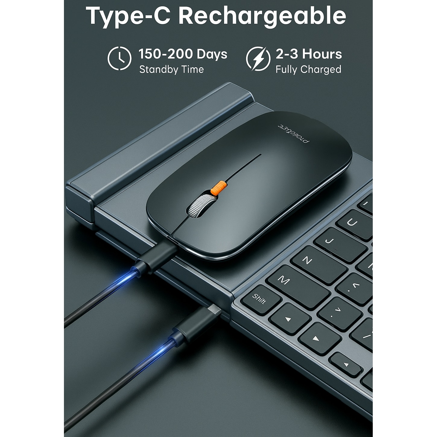 Set Tastatura si Mouse ProtoArc XKM01, Wireless, Pliabil, Bluetooth ...