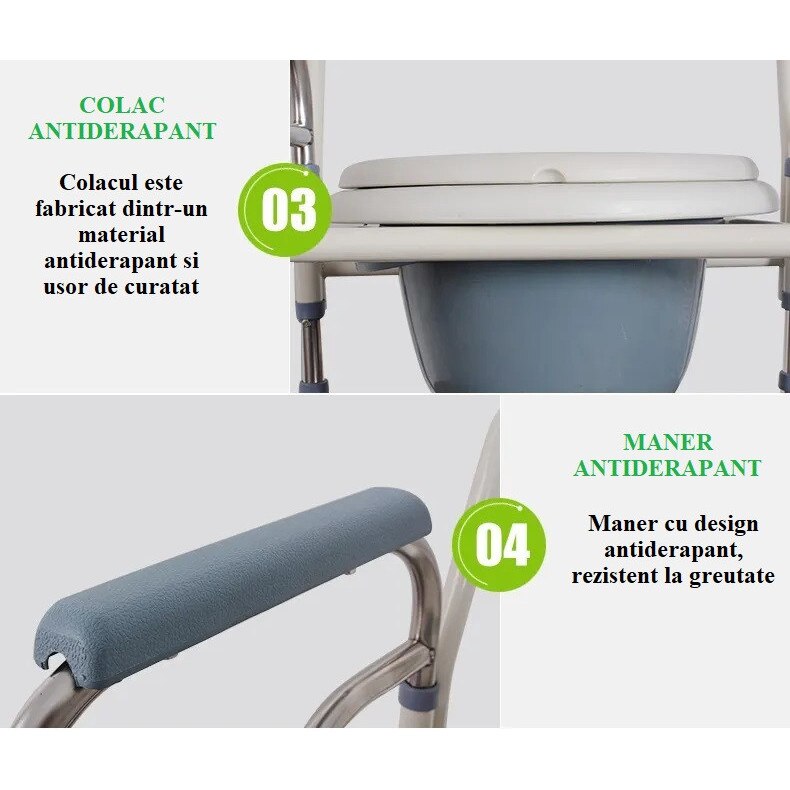 Scaun cu WC de Camera EvoSmart™ Y01 XL, Toaleta Mobila, Inaltime ...