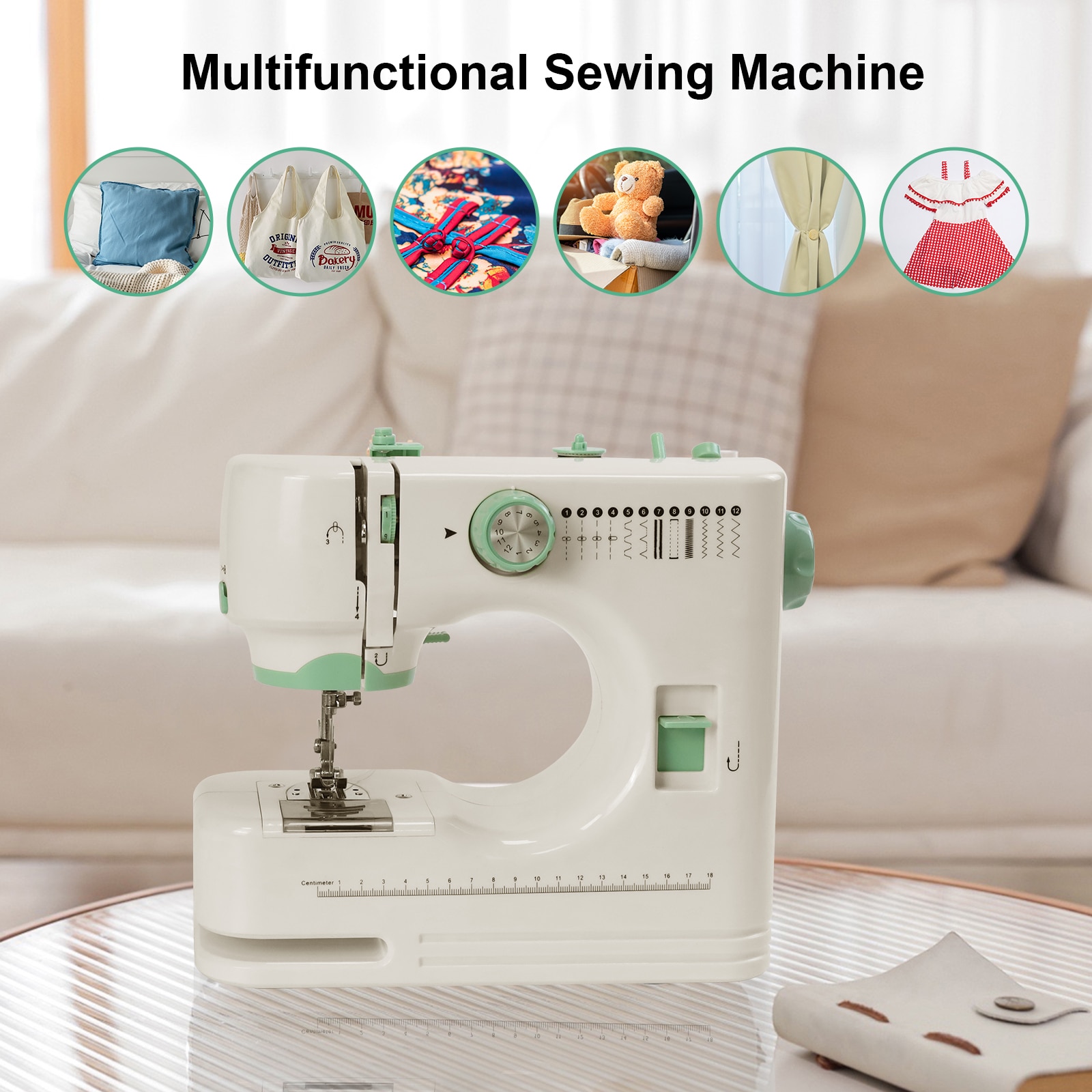 Masina de cusut, DEWINNER, Filet automat, Cu cusatura inversa si 12 ...