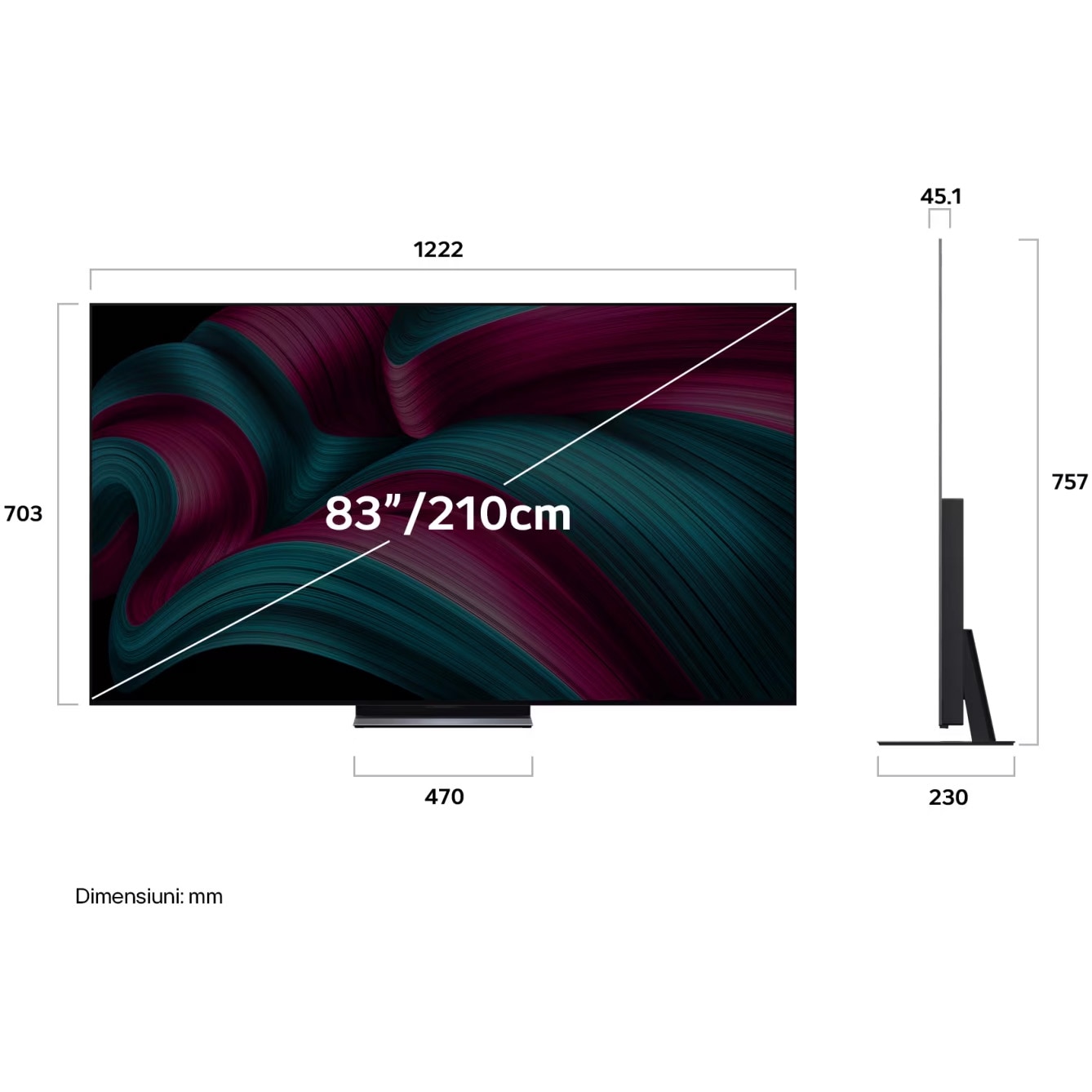 Televizor LG OLED evo 83C51LA, 210 cm, Smart, 4K Ultra HD, 100 Hz ...