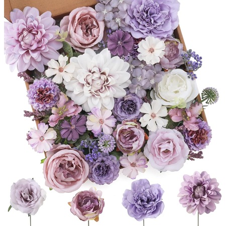 Mix Flori artificiale de Matase Trandafiri Dahlia cu tulpini pentru ...