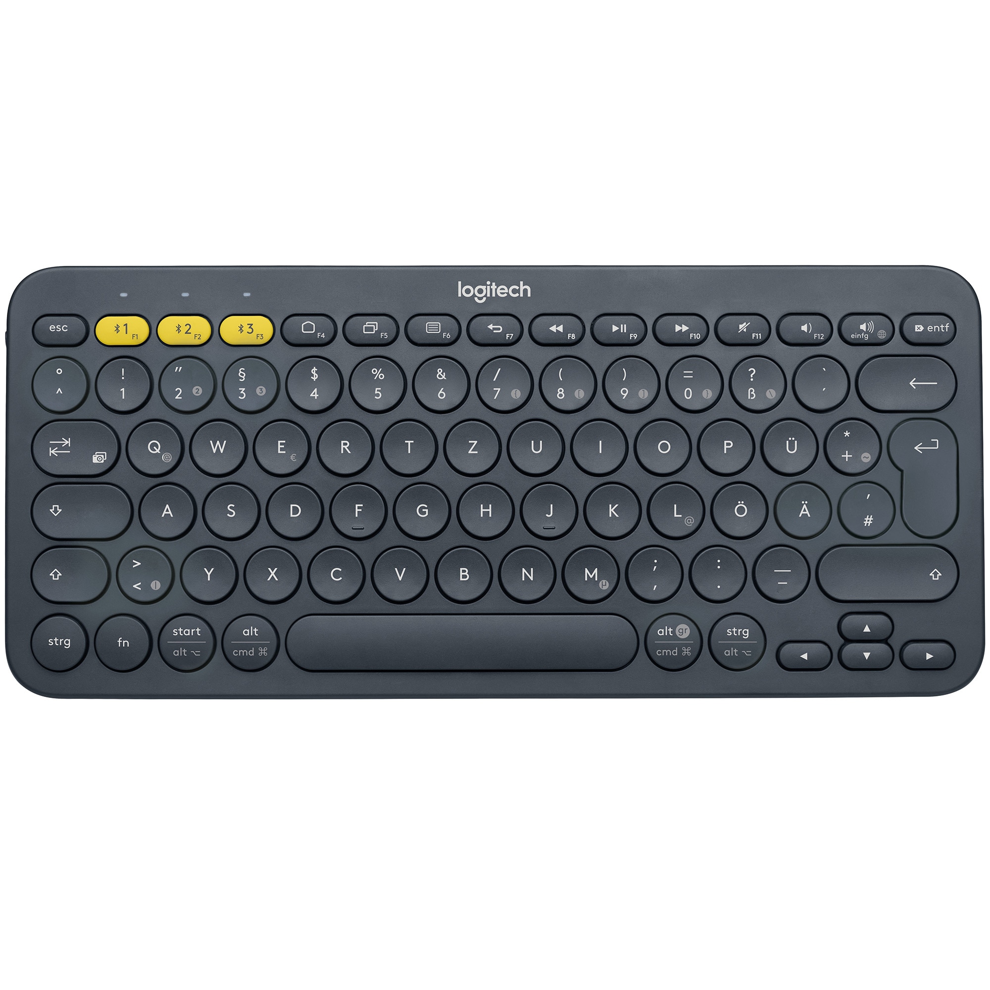 Tastatura Bluetooth Logitech K380, Multi-Device, layout DE German, Dark ...