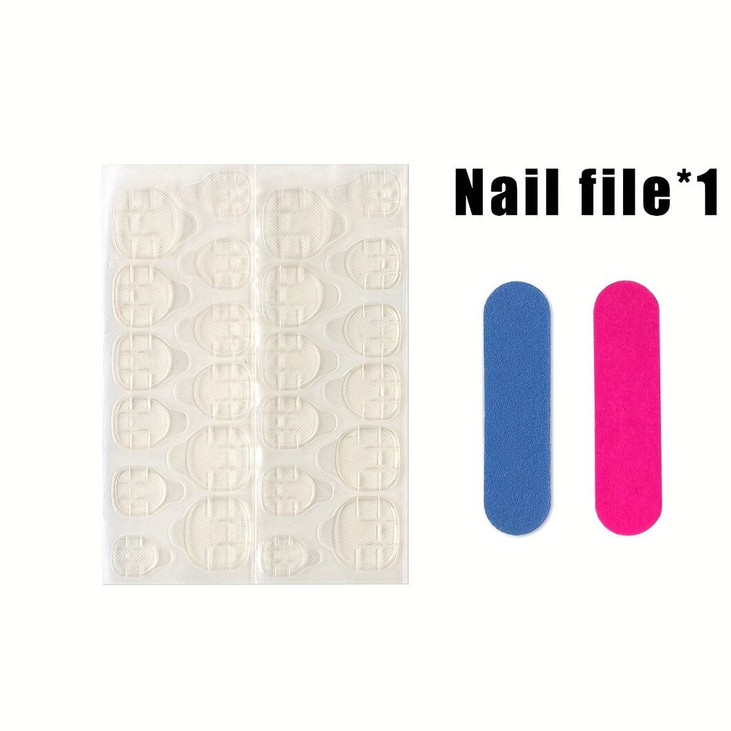 Set de 24 unghii false TREXORA, buline negre si albe cu fundita rosie ...