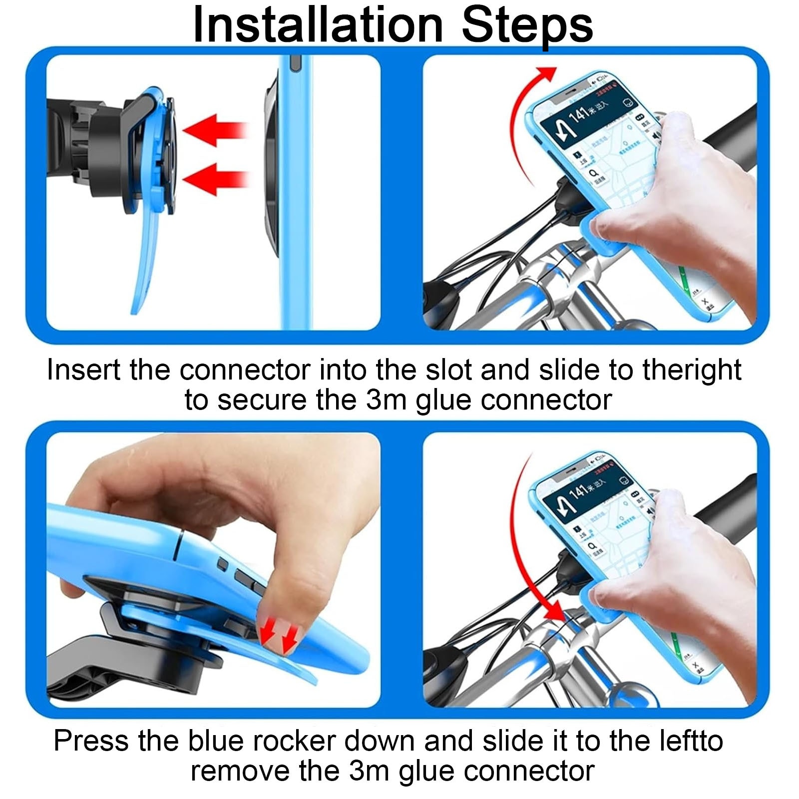 Suport telefon pentru bicicleta/motocicleta, Axroad Mall, Cu feronerie ...