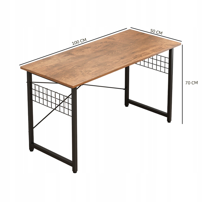 Birou calculator scoala loft industrial rustic maro 100x50x70 cm MUVU ...