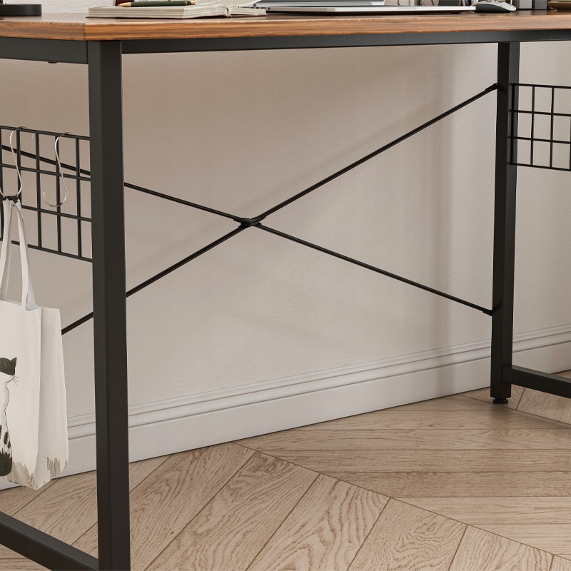 Birou calculator scoala loft industrial rustic maro 100x50x70 cm MUVU ...