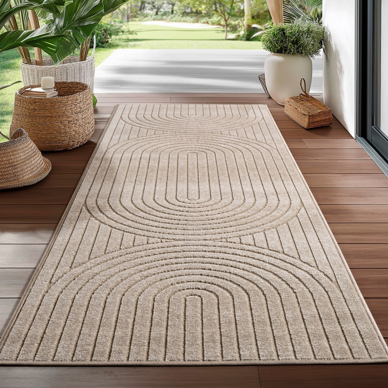Covor traversa Nova V1 Bej, 80 x 250 cm - eMAG.ro