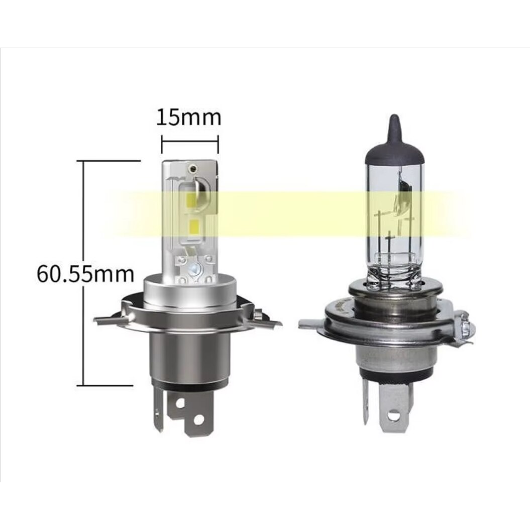 Set 2 Becuri Auto LED H4, AutoREY® PRO, Compatibile HB2 9003 P43T, Bec ...