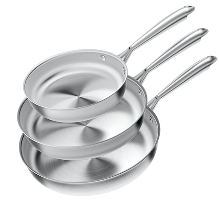 Set tigai 3 piese COOKNANO, inox neacoperit, 20x26x30cm, durabile, usor ...