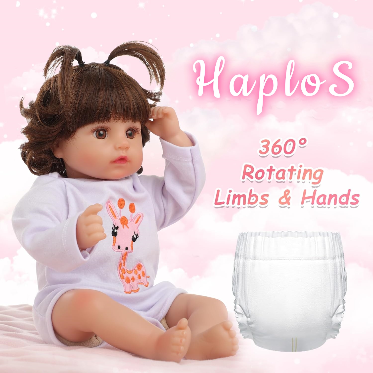 Papusa Bebelus HaploS®, 48cm, cap si membre din silicon, corp din ...