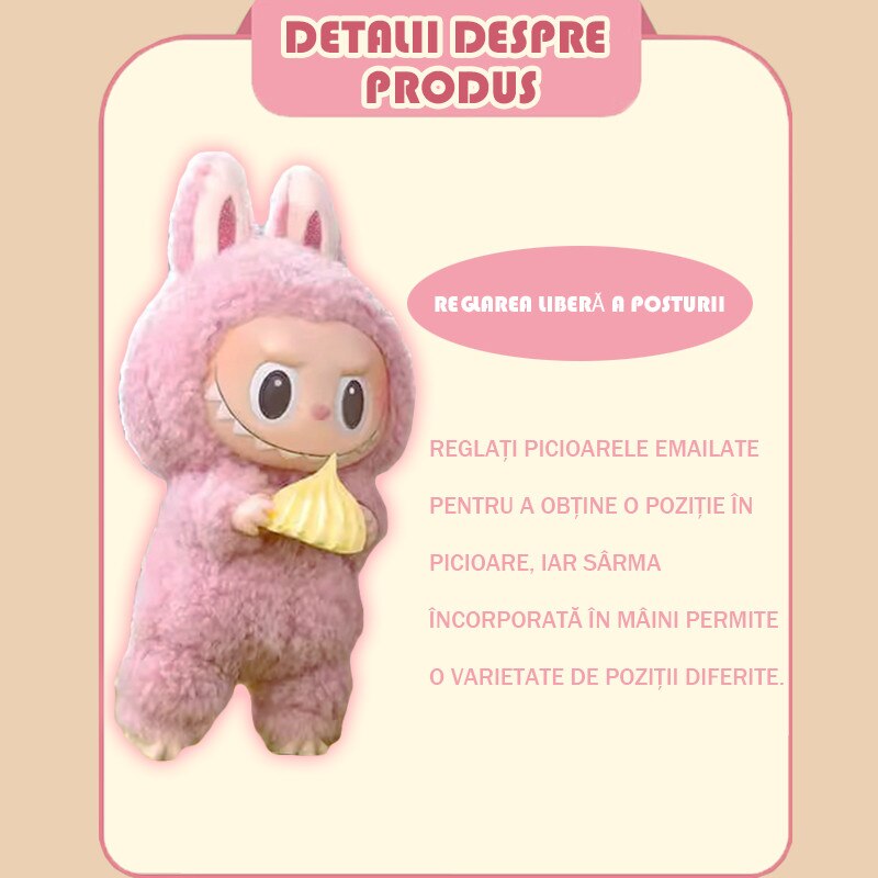 Figurina, Labubu, Material de plus, farmec papusa de plus, lant de chei ...