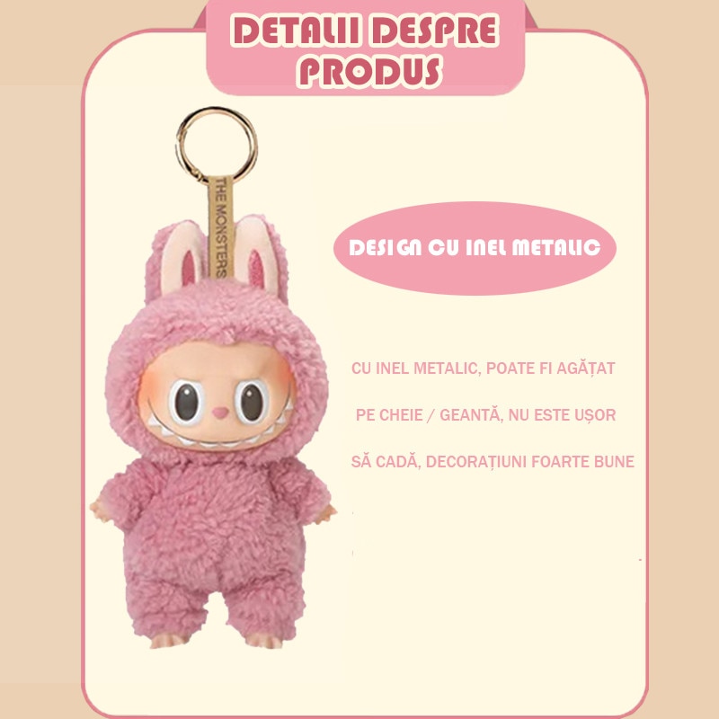 Figurina, Labubu, Material de plus, farmec papusa de plus, lant de chei ...