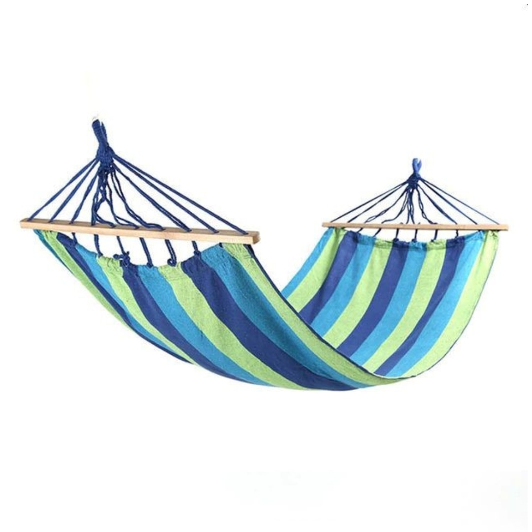 Macvi® Deluxe Двоен хамак за 2 души Капацитет 200 кг, 200x150 см, Син ...