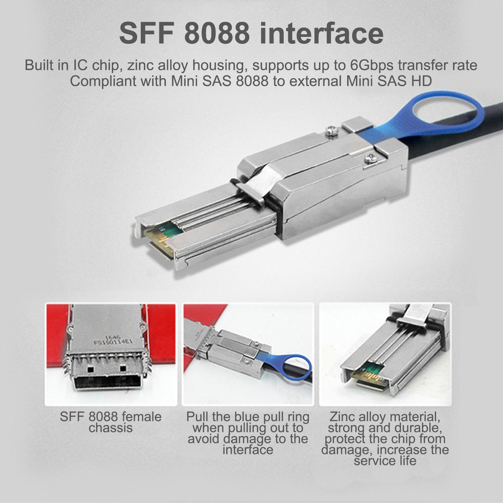 Кабел Mini SAS 26Pin SFF 8088 към SFF 8088, 12 Gbps, 1м - eMAG.bg