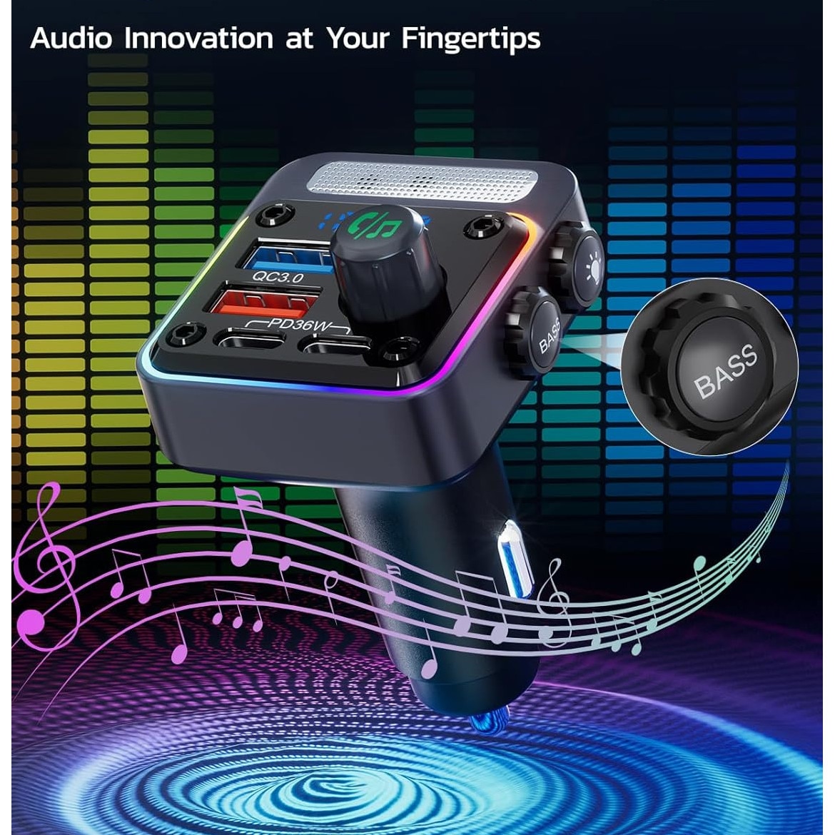 Modulator FM Bluetooth 5.3, Transmitator FM cu functie de incarcator ...