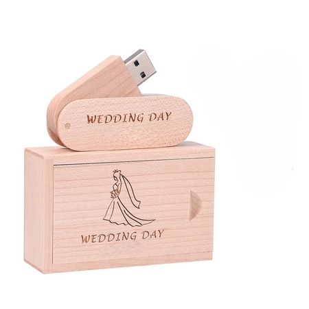 Stick USB 32GB cu Cutie Cadou din Lemn de bambus – Pentru Nunta ...
