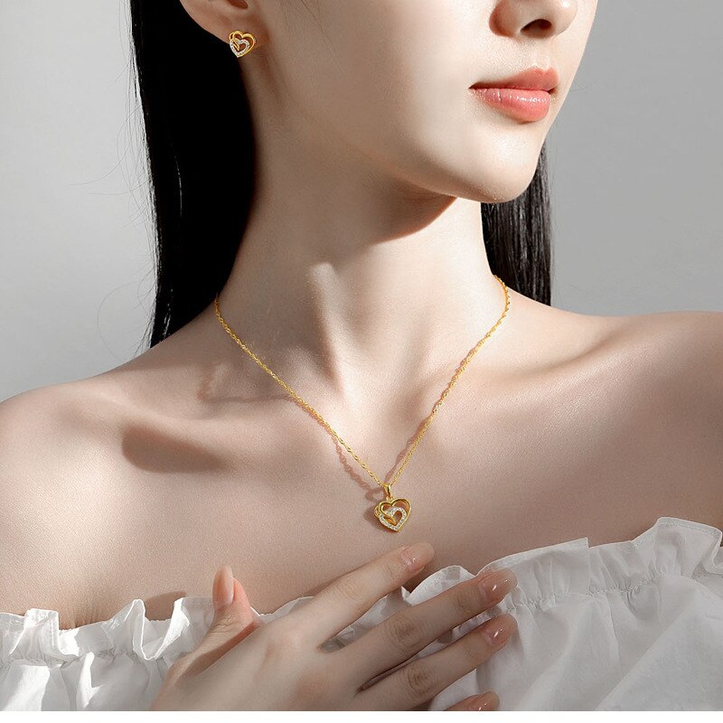 Colier elegant dama, Colier Dama din Argint Placat cu Aur 925 ...