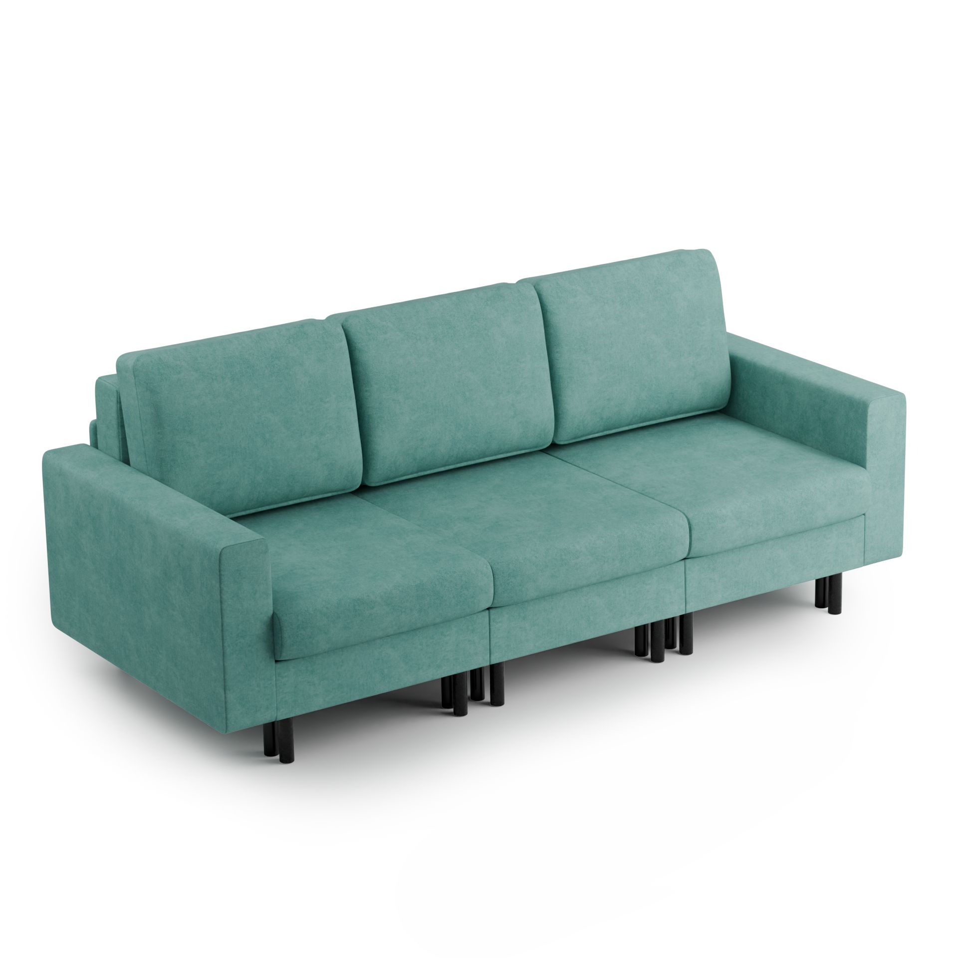 Canapea Extensibila Modulara Letto Clasic, Turcoaz, 3 locuri, 225 x 105 ...