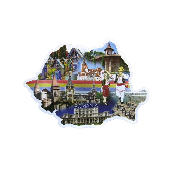 Magnet pentru frigider, Romania, 12x9 cm - eMAG.ro