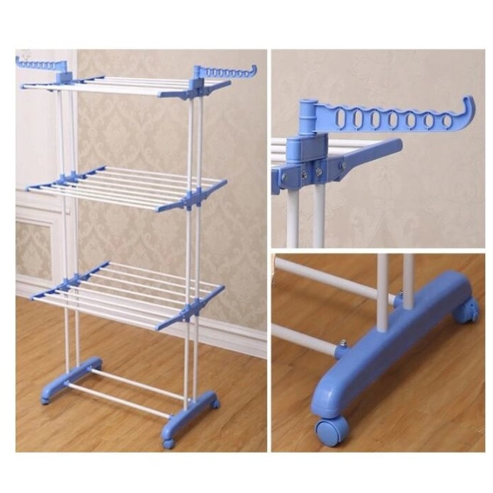 Uscator de rufe vertical, Inox, cu roti, suport Umerase, Pliabil - eMAG.ro