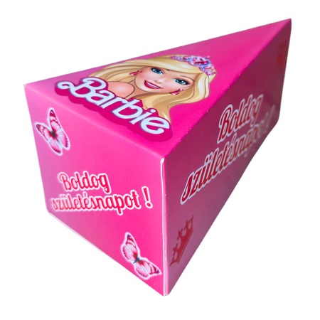 Barbie modell fényes karton tortaszelet alakú doboz - eMAG.hu